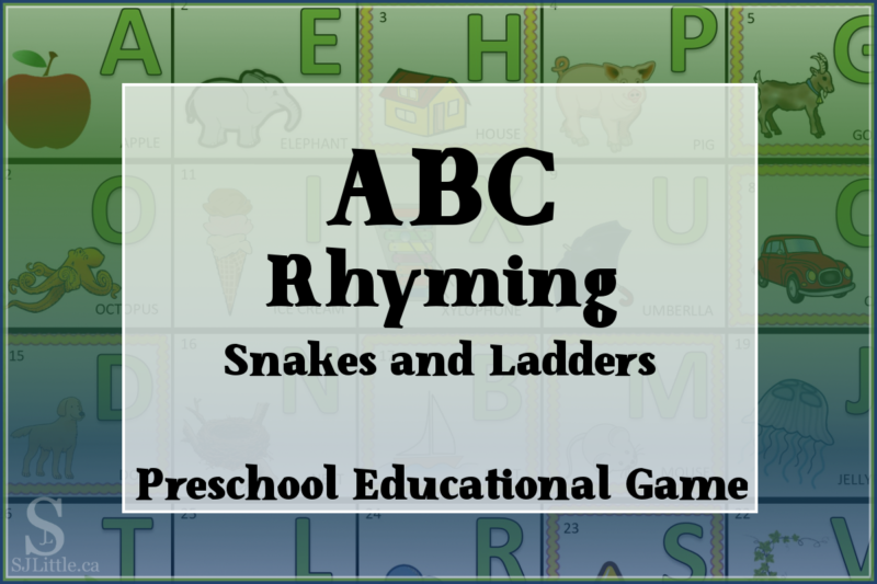 Free ABC Rhyming Snakes and Ladders Preschool Game